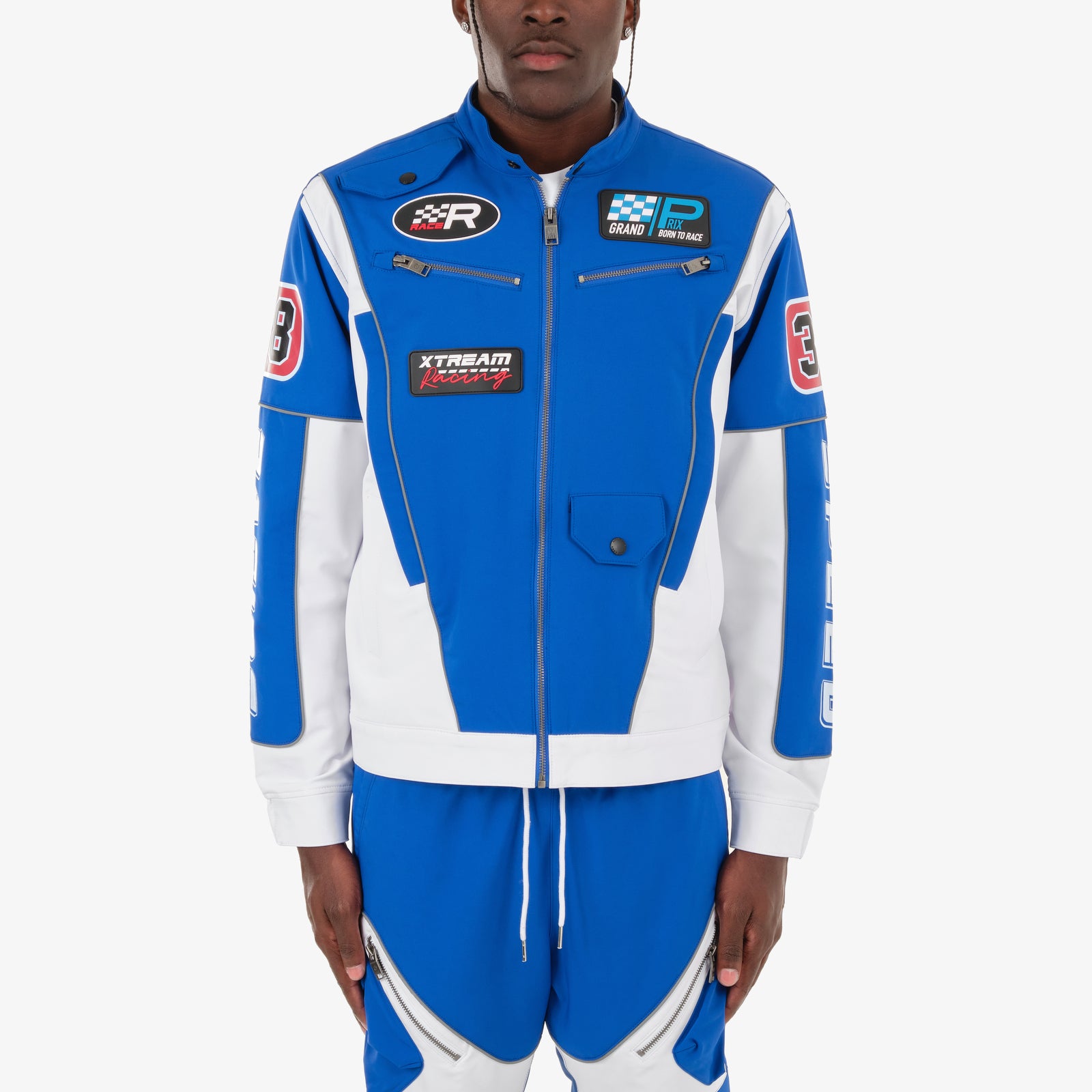 J91. ROYAL BLUE / WHITE RACING JACKET – LIFE CODE