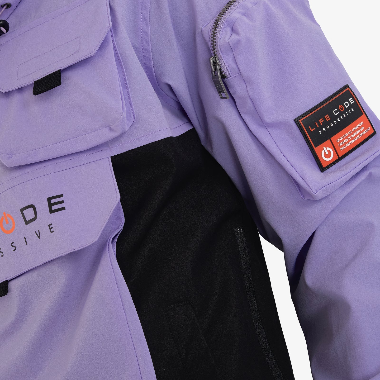 J03. LAVENDER / BLACK PULLOVER WINDBREAKER – LIFE CODE