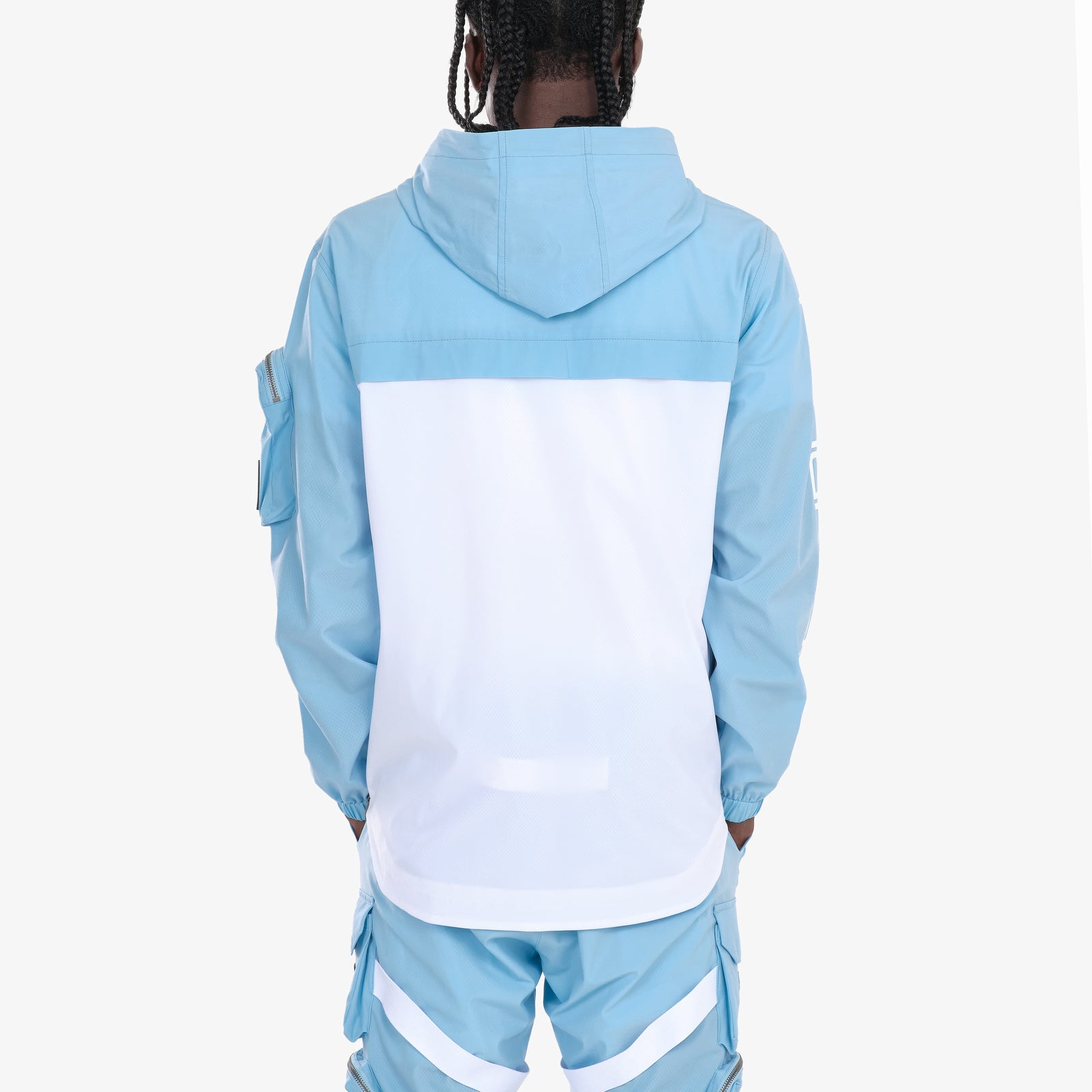 J03. LIGHT BLUE PULLOVER WINDBREAKER – LIFE CODE