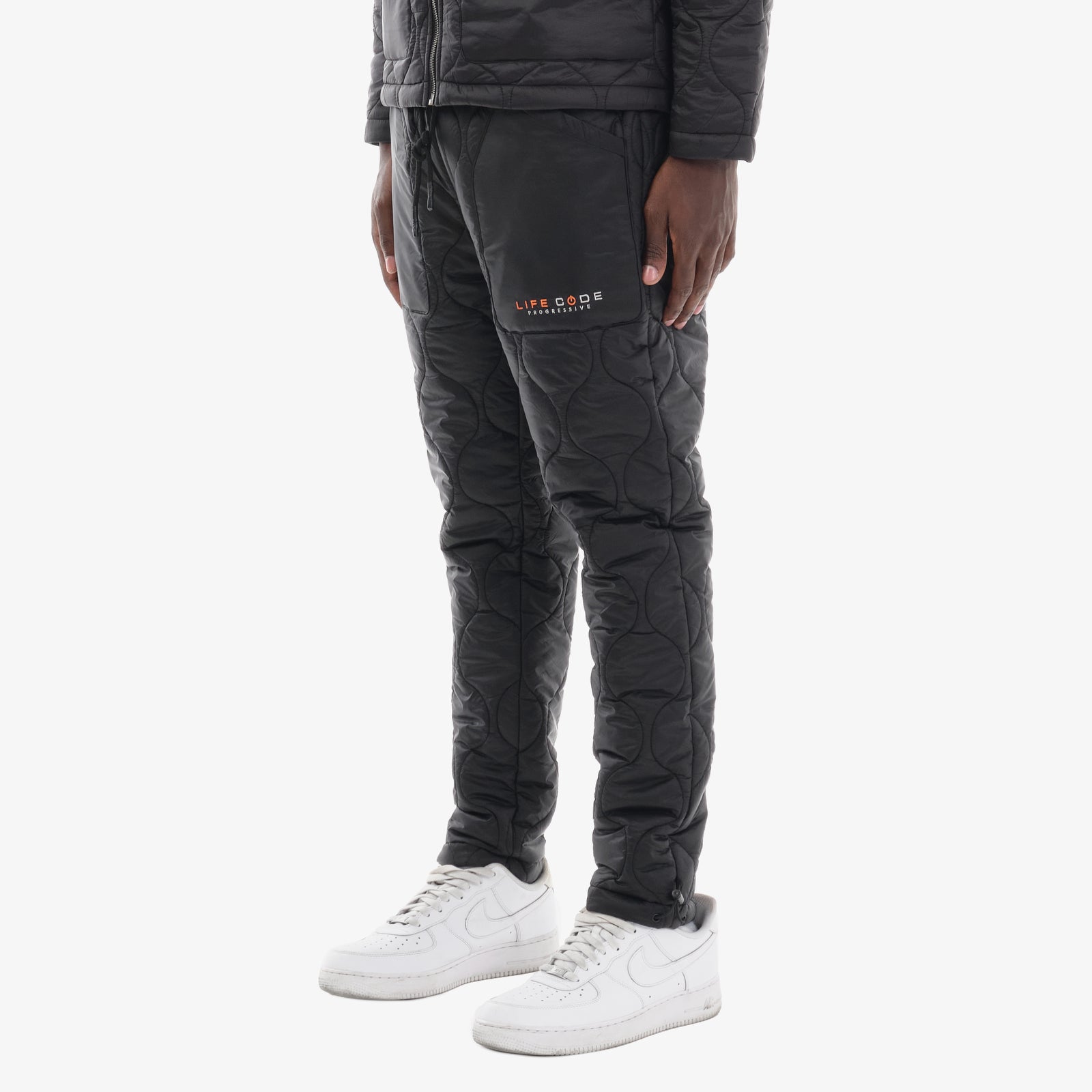 P61. BLACK QUILT PANTS – LIFE CODE